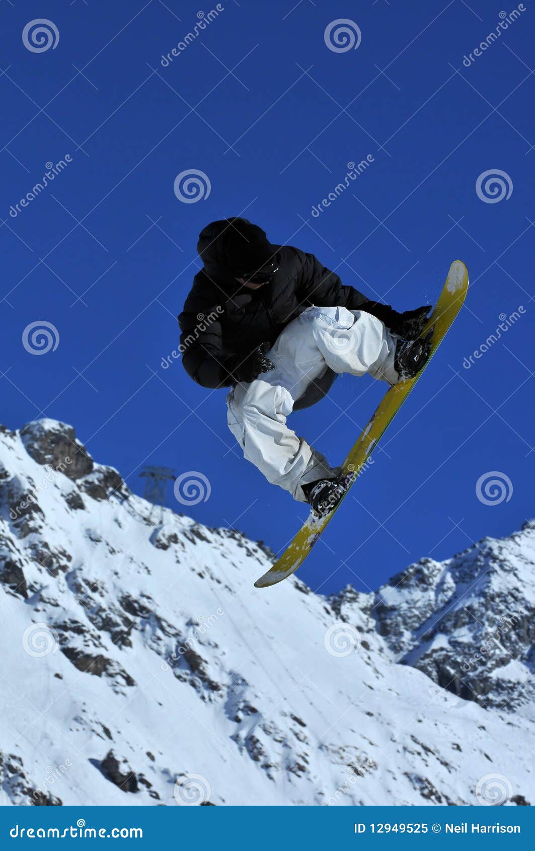 Snowboard freerider stock image. Image of safety, jumping - 12949525