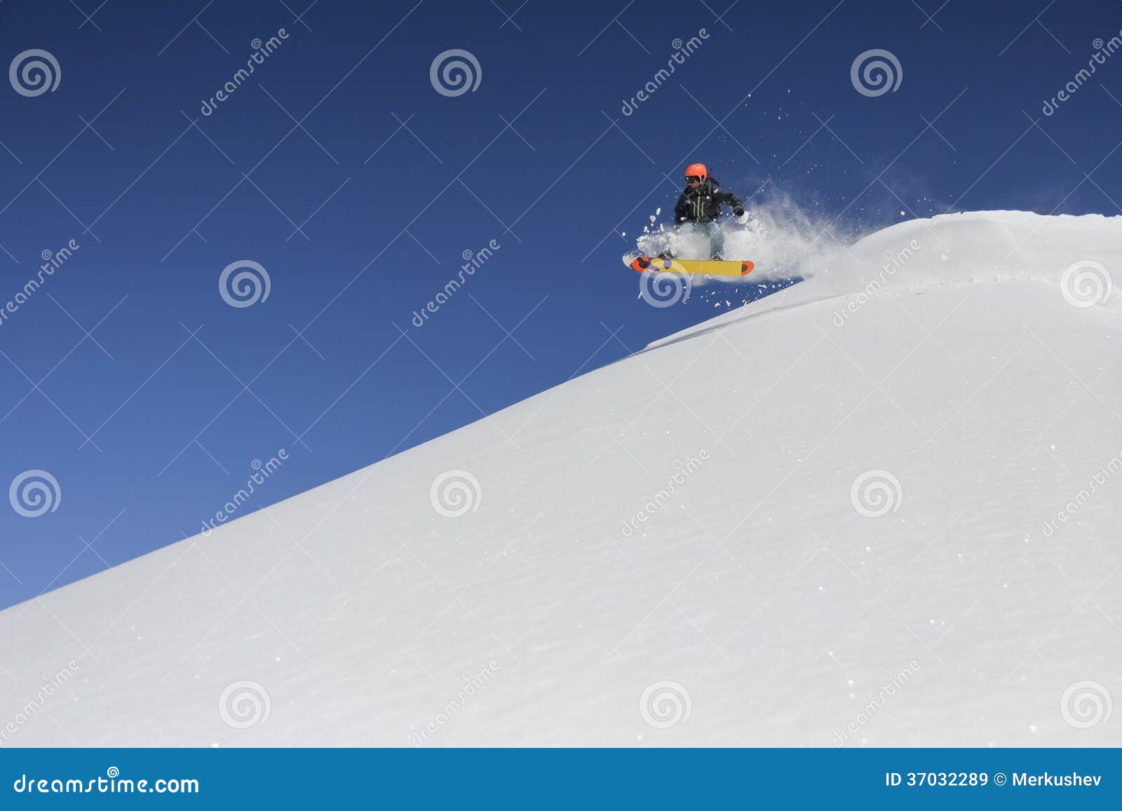 Snowboard freerider stock image. Image of downhill, board - 37032289
