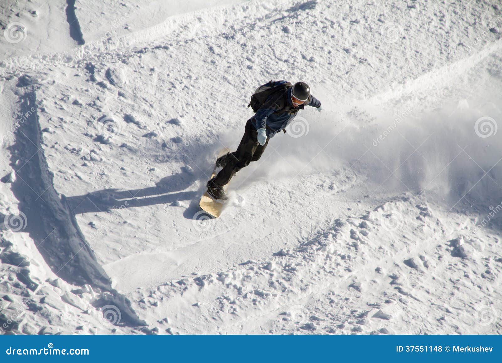 Snowboard Freerider in the Mountains Stock Photo - Image of landscape ...