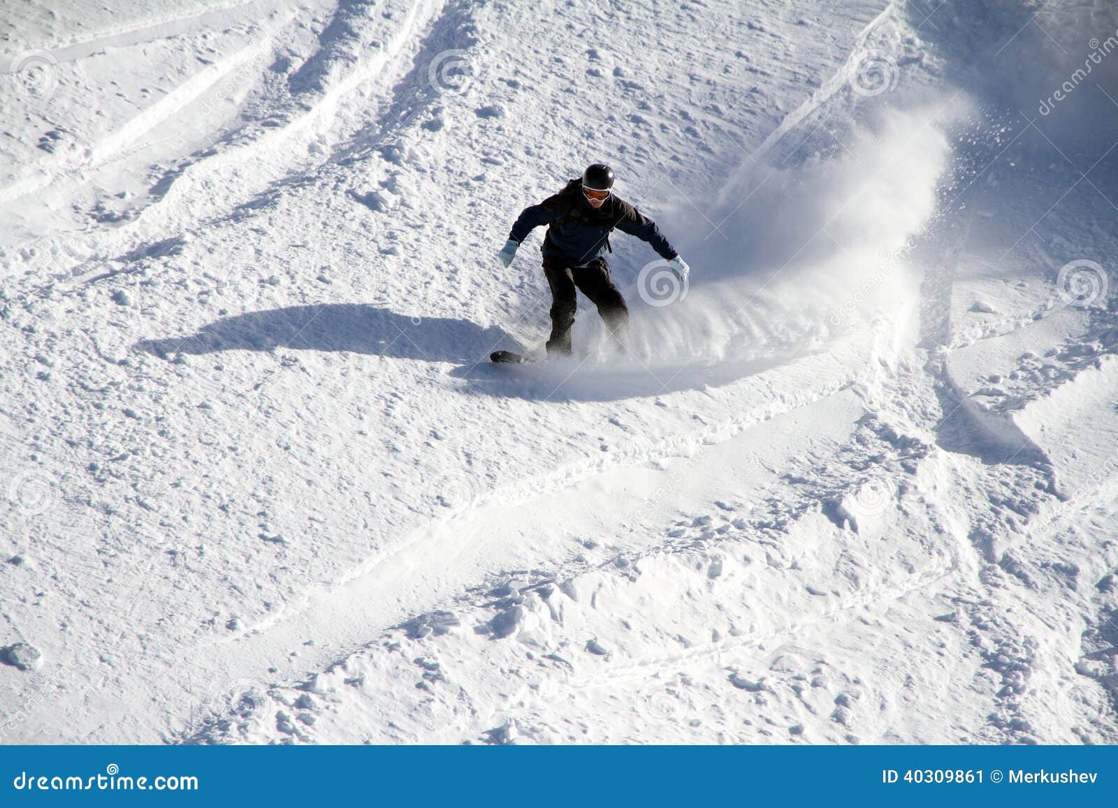 Snowboard Freerider in the Mountains Stock Image - Image of adrenaline ...