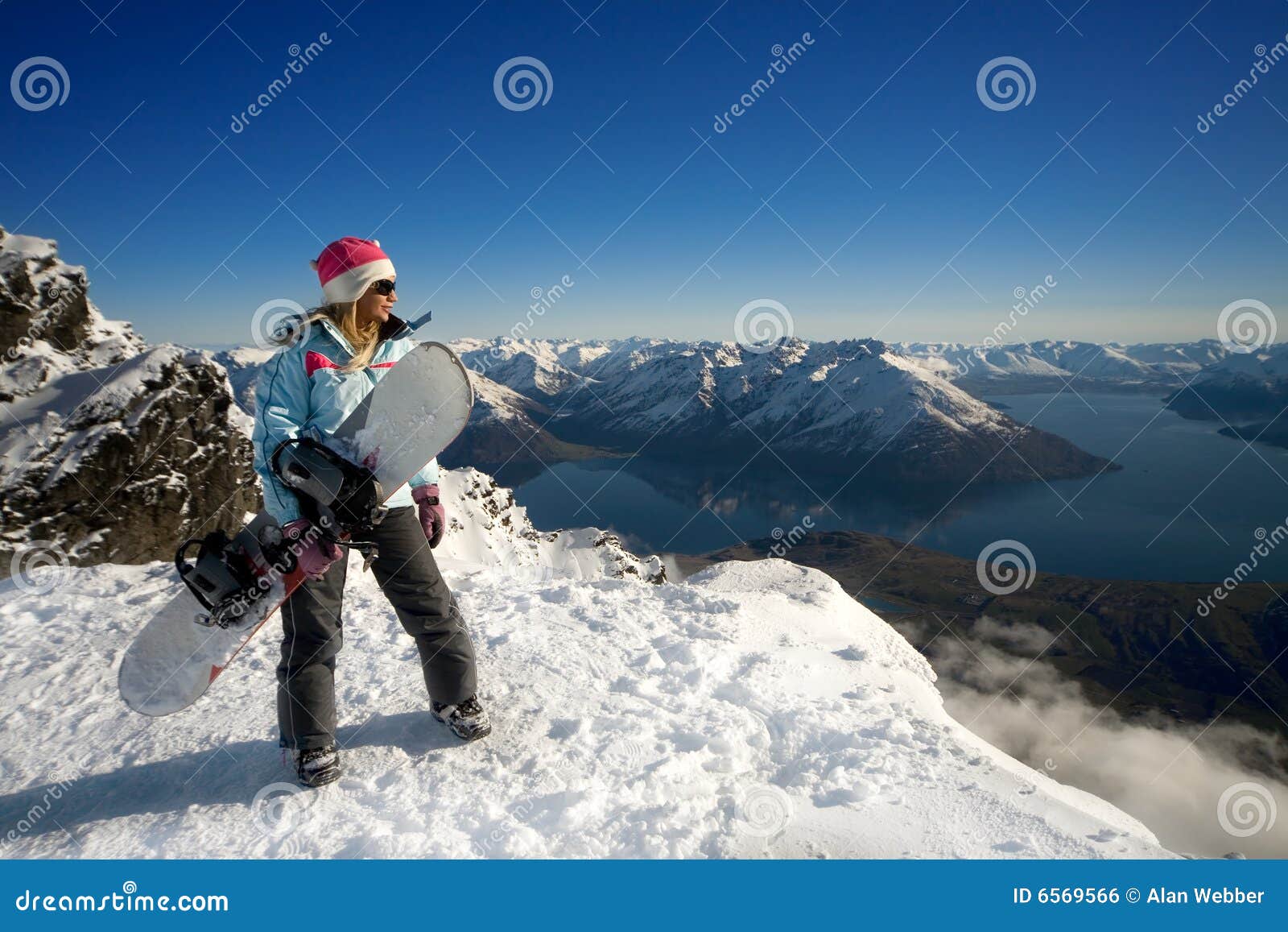 Snowboard girl stock photo. Image of outside, holiday - 6569566