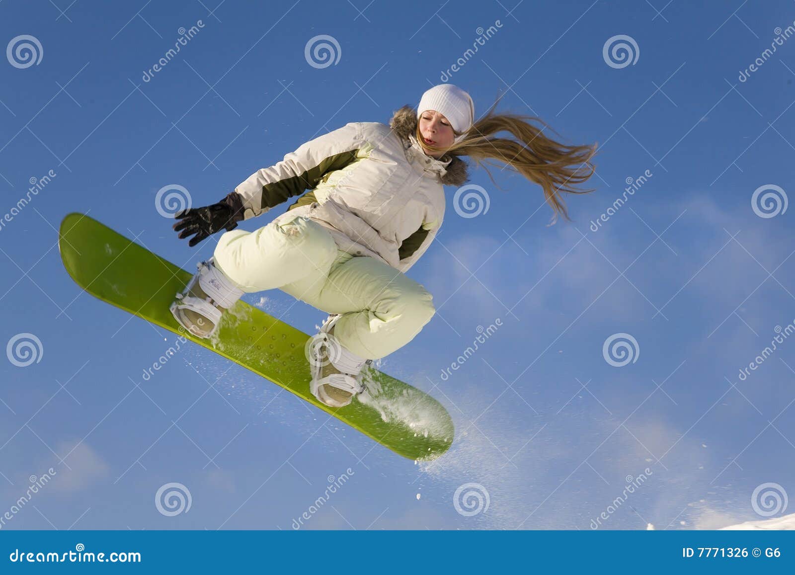 Snowboard girl jump stock photo. Image of speed, dangerous - 7771326