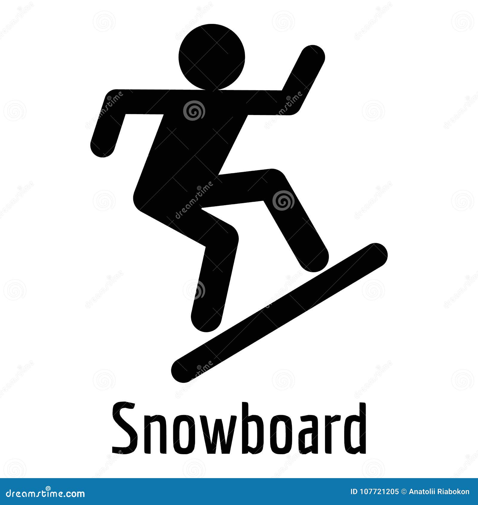 Snowboard Icon, Simple Style. Stock Vector - Illustration of motion ...