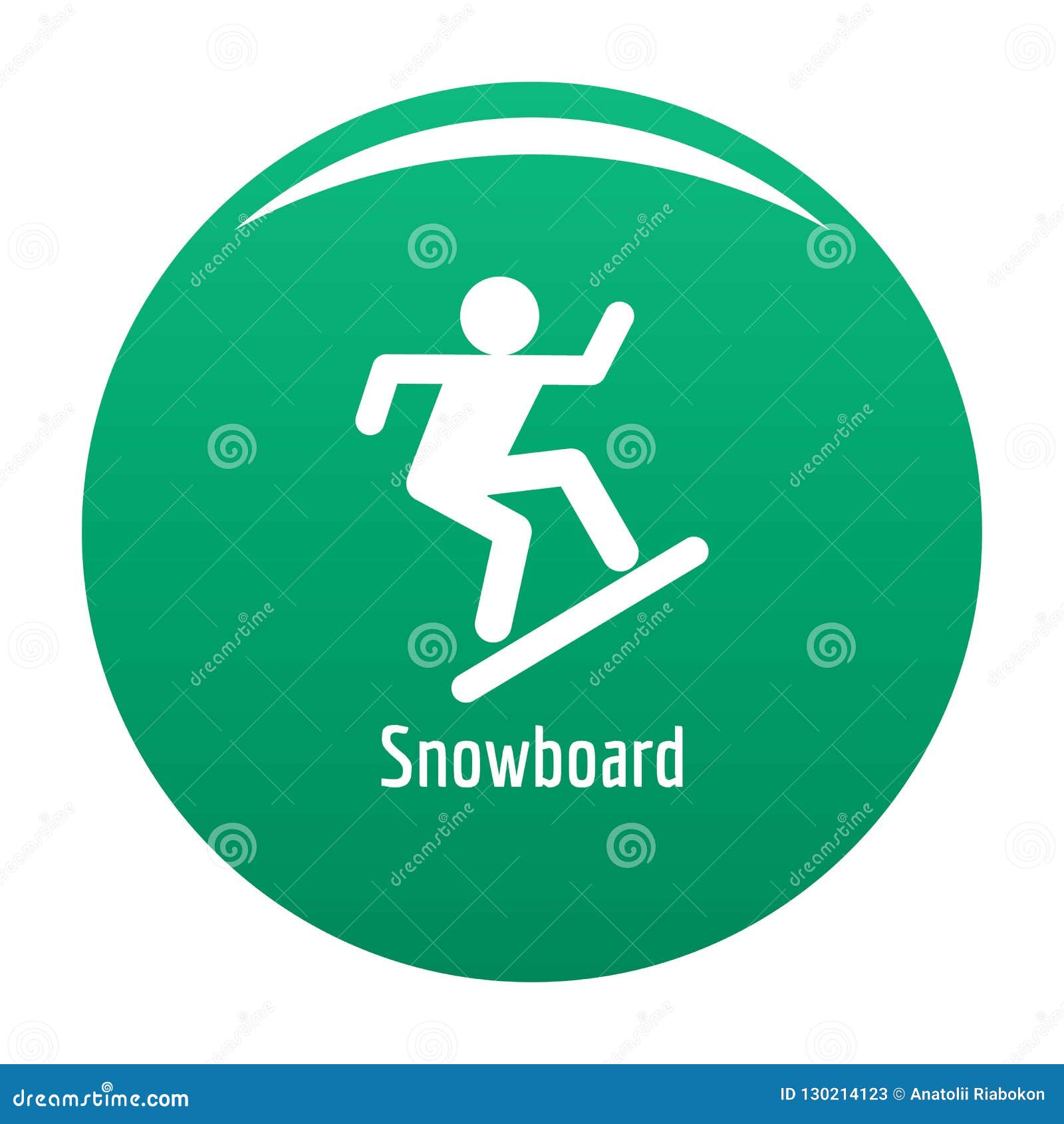Snowboard Icon Vector Green Stock Vector - Illustration of halfpipe ...