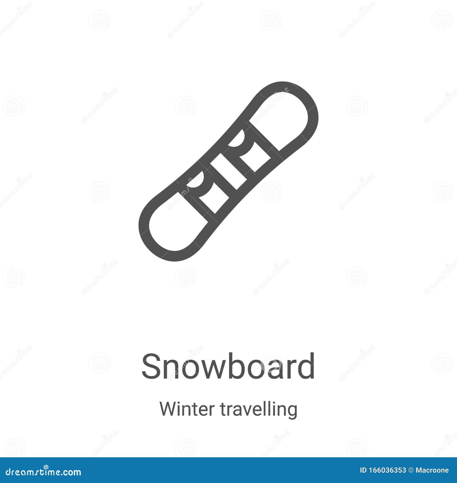 Snowboard Icon Vector from Winter Travelling Collection. Thin Line ...