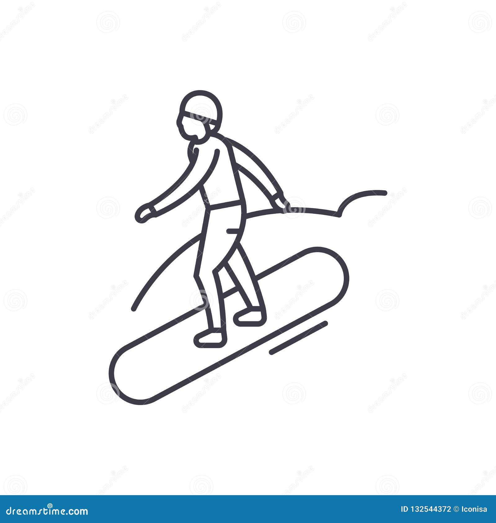 Snowboard Line Icon Concept. Snowboard Vector Linear Illustration ...