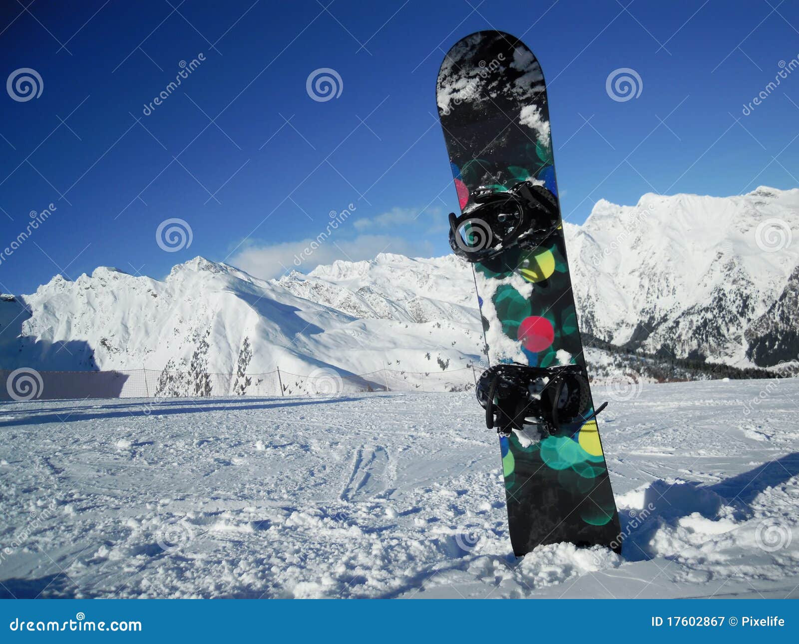 Snowboard and mountain stock image. Image of snowboard - 17602867
