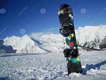Snowboard and mountain stock image. Image of snowboard - 17602867
