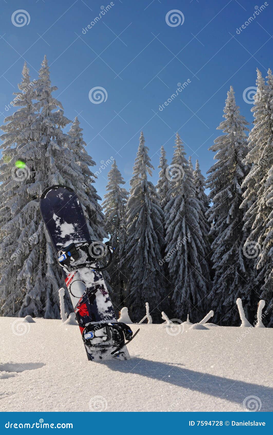 Snowboard in mountains stock photo. Image of winter, alps - 7594728
