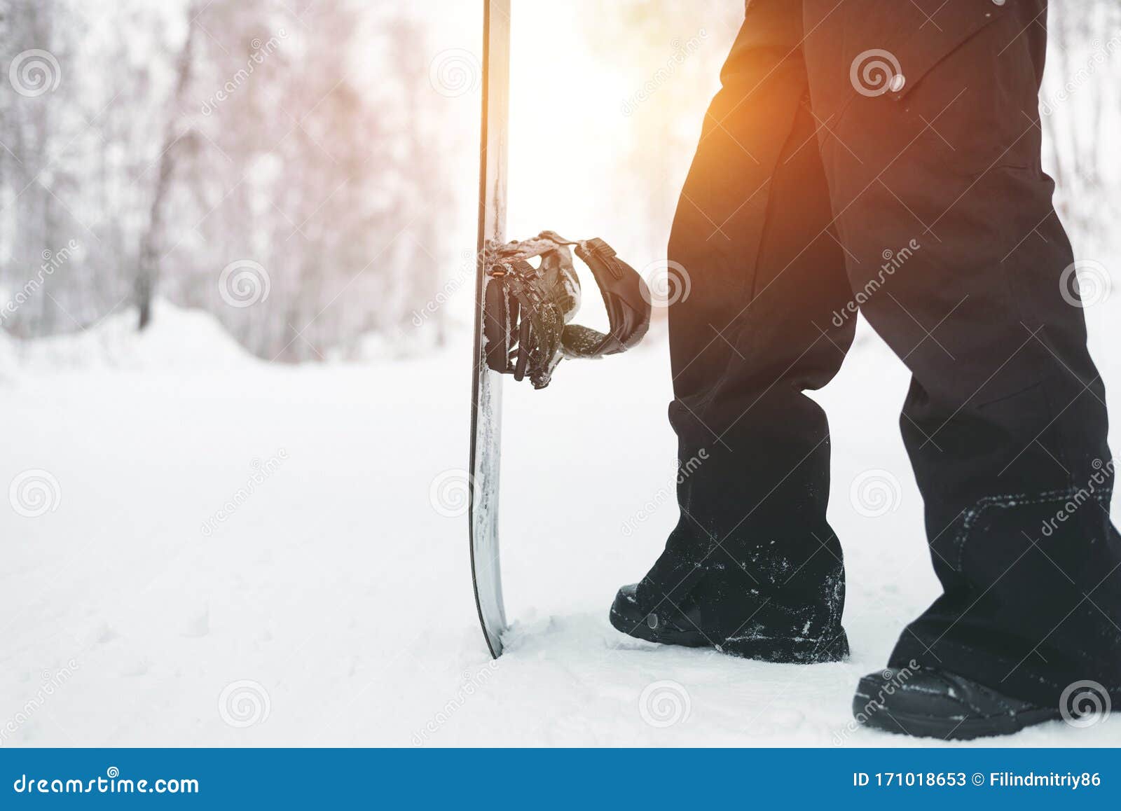 Snowboard. stock image. Image of hands, holding, back - 171018653