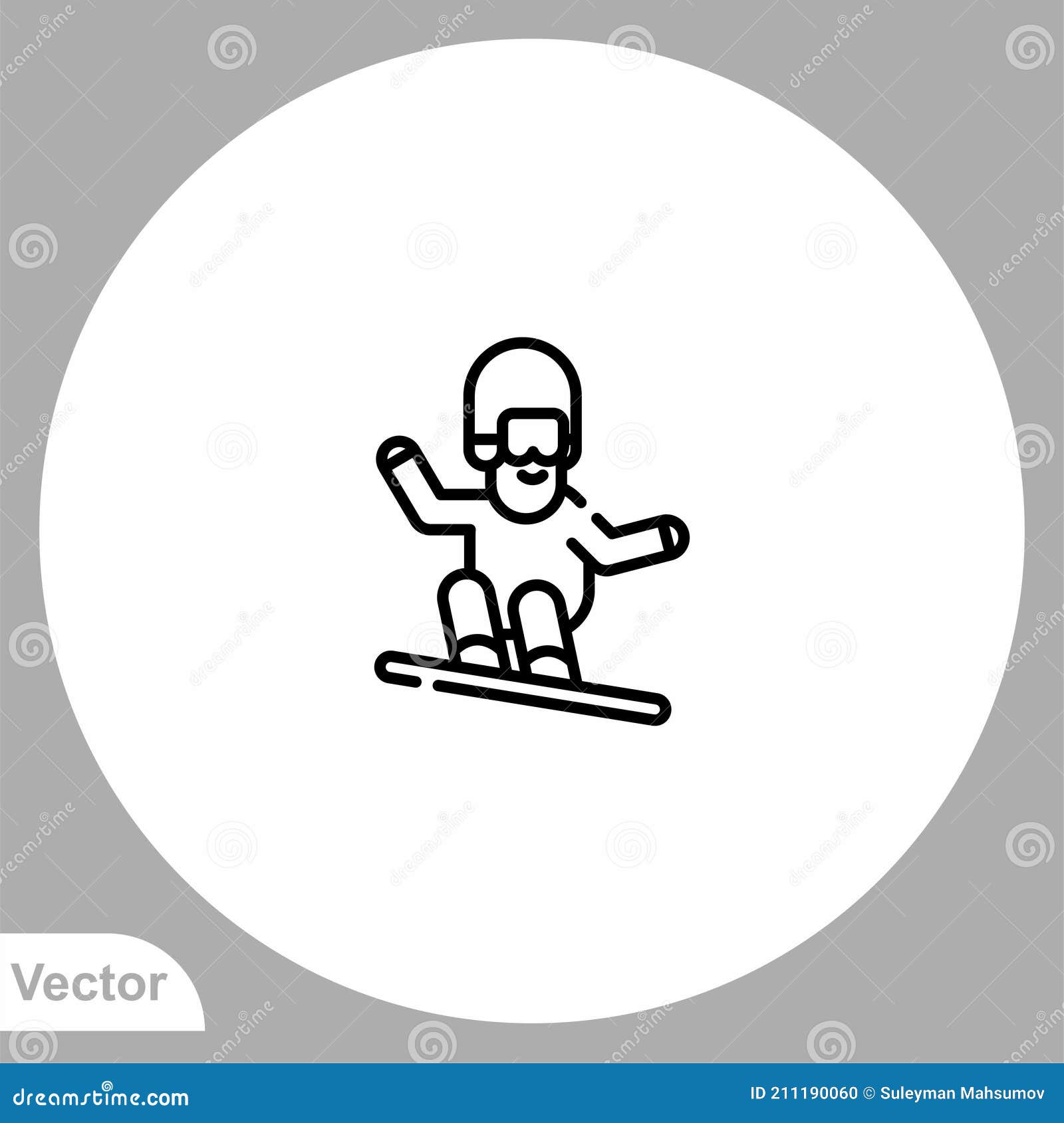 Snowboard Vector Icon Sign Symbol Stock Illustration - Illustration of ...