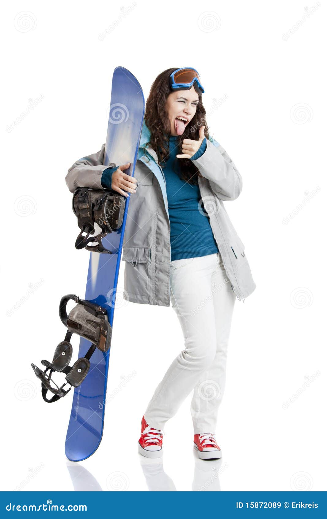 Snowboard woman stock image. Image of outdoors, beautiful - 15872089