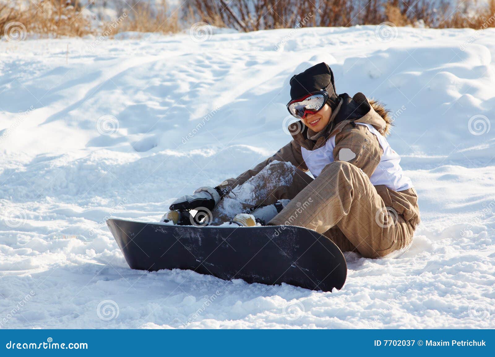 Snowboard woman stock image. Image of snowboard, white - 7702037