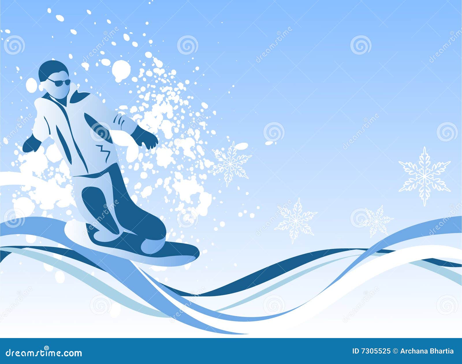 Snowboarder stock vector. Illustration of play, snowboarding - 7305525