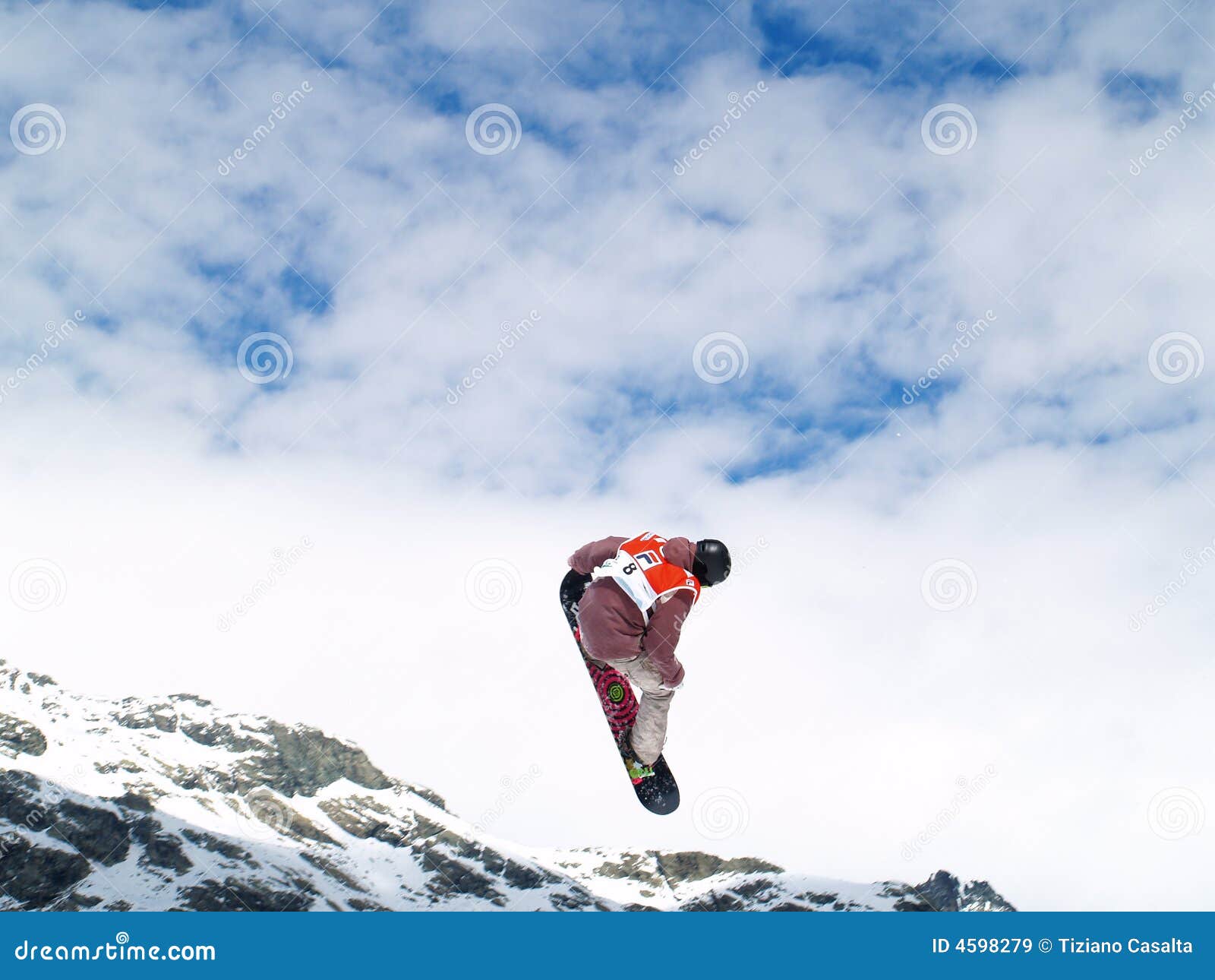 Snowboarder on air editorial stock image. Image of clouds - 4598279