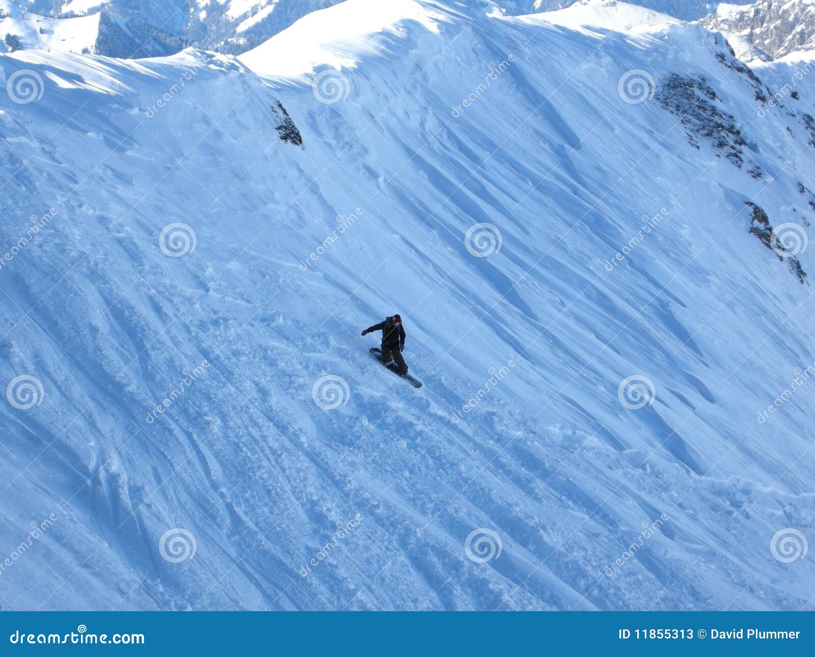 Snowboarder in Alps stock image. Image of nature, snow - 11855313
