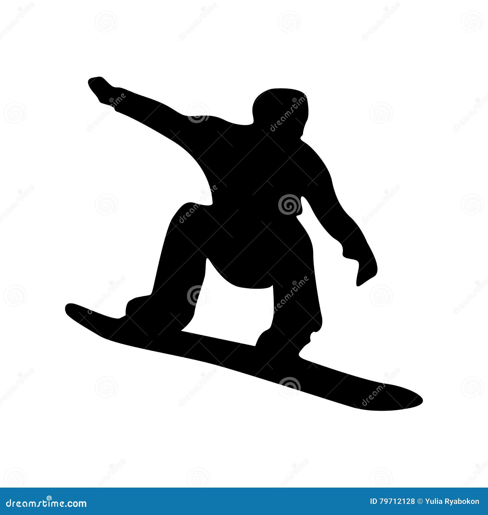 Snowboarder Black Silhouette Stock Vector - Illustration of motion ...