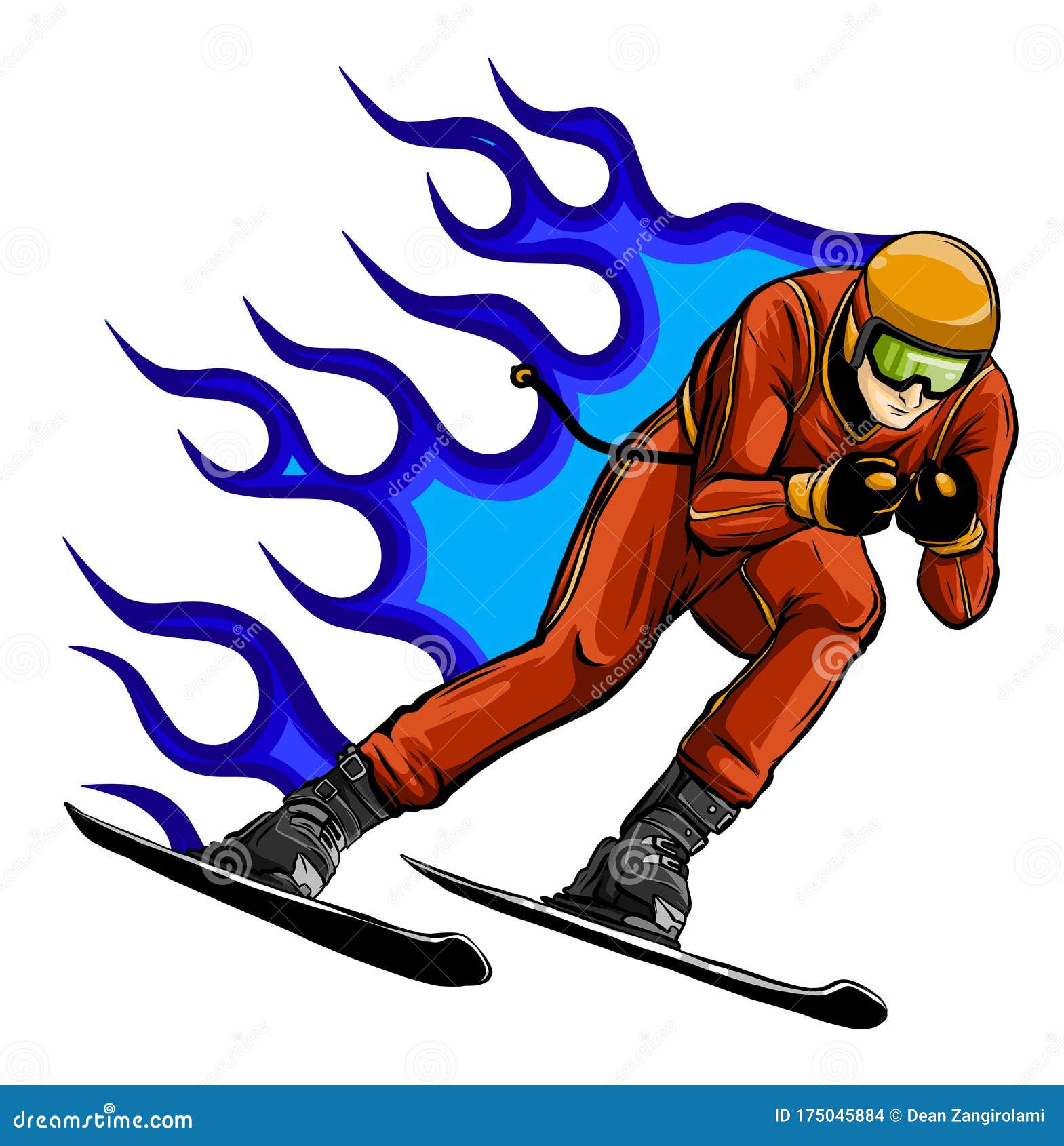 Snowboarder Crow on Fire Vector Illustration Design Stock Vector ...