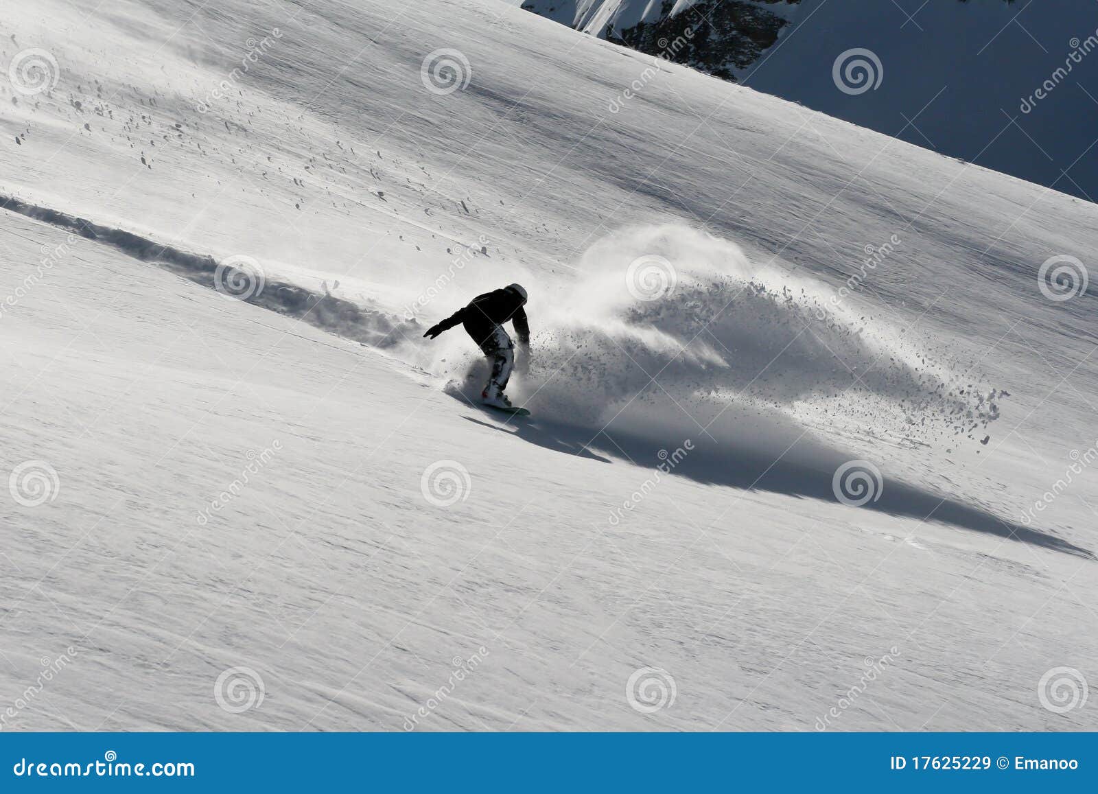 Snowboarder in Deep Powder Snow Stock Image - Image of leisure, color ...