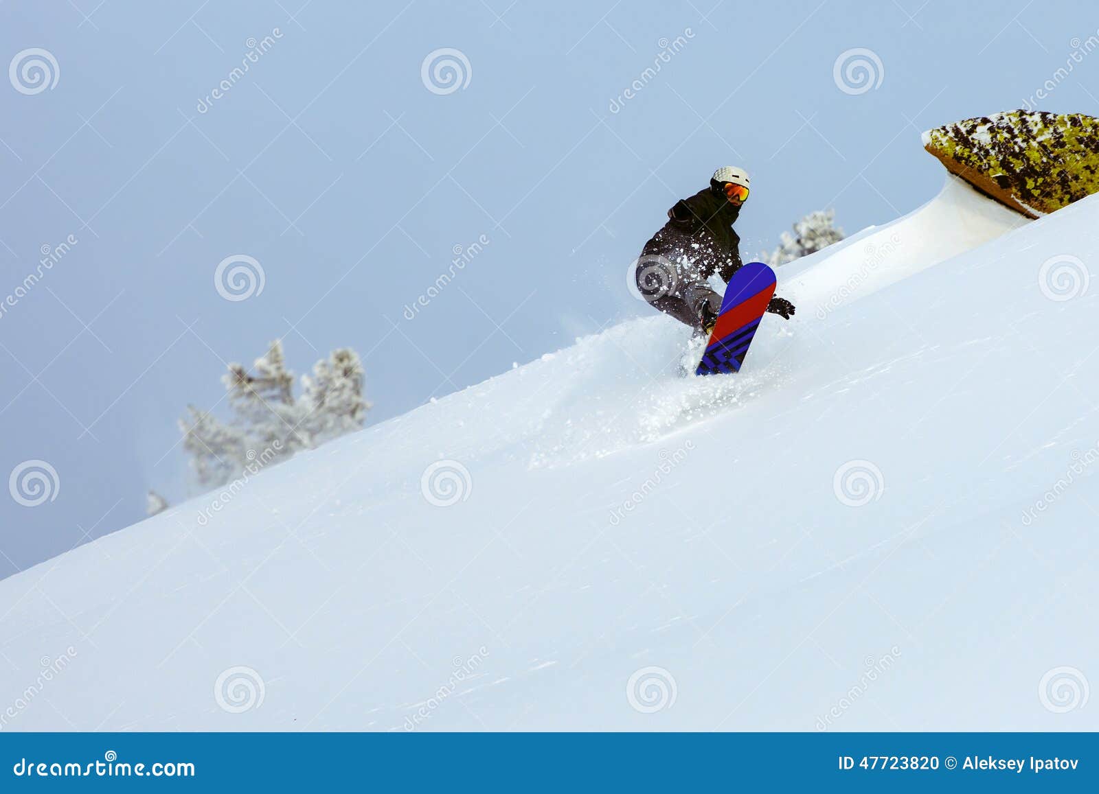 Snowboarder Doing a Toe Side Carve Stock Photo - Image of mountains ...