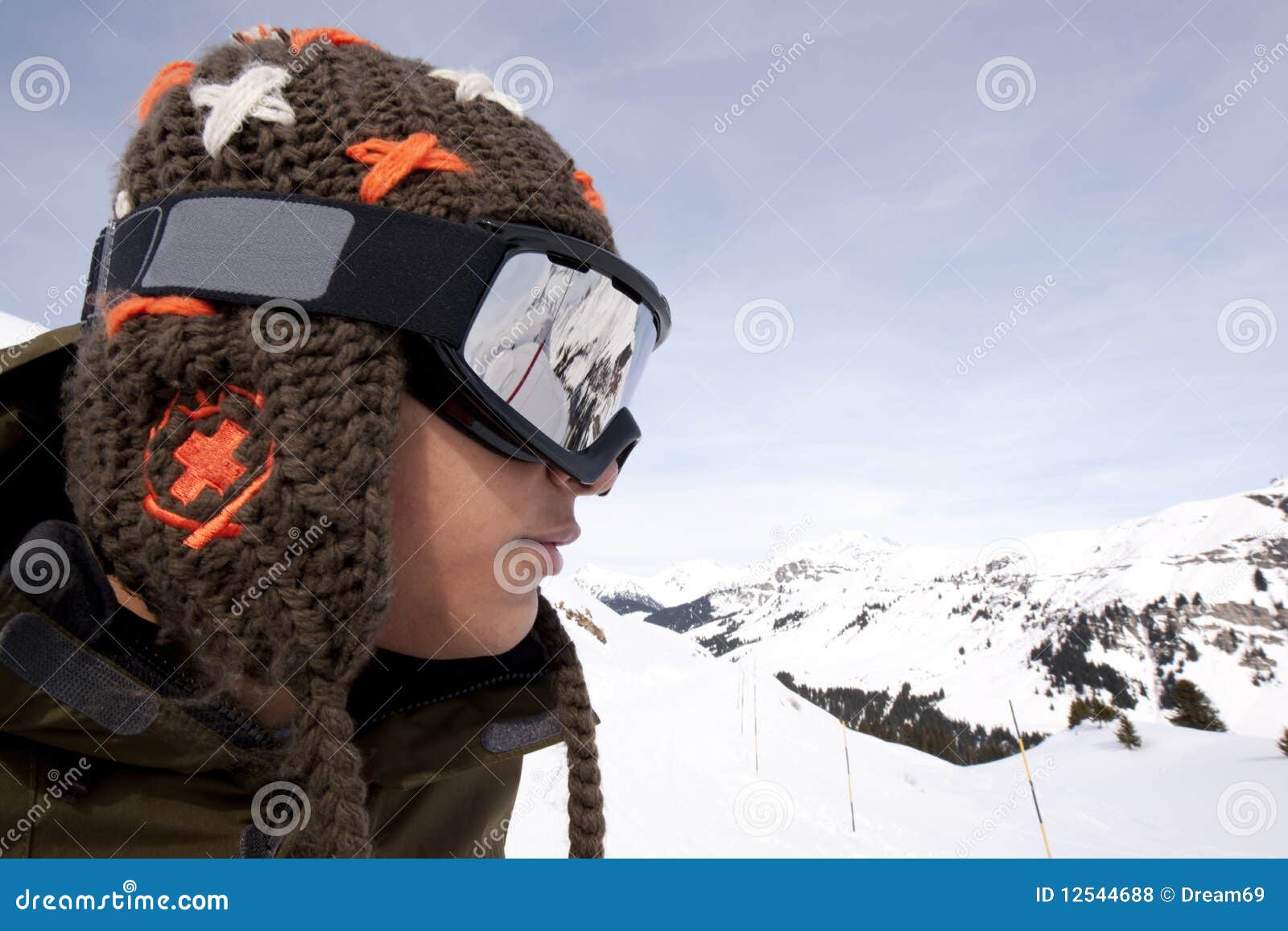 Snowboarder Face, Alps, ArÃªches Stock Photo - Image of savoie ...