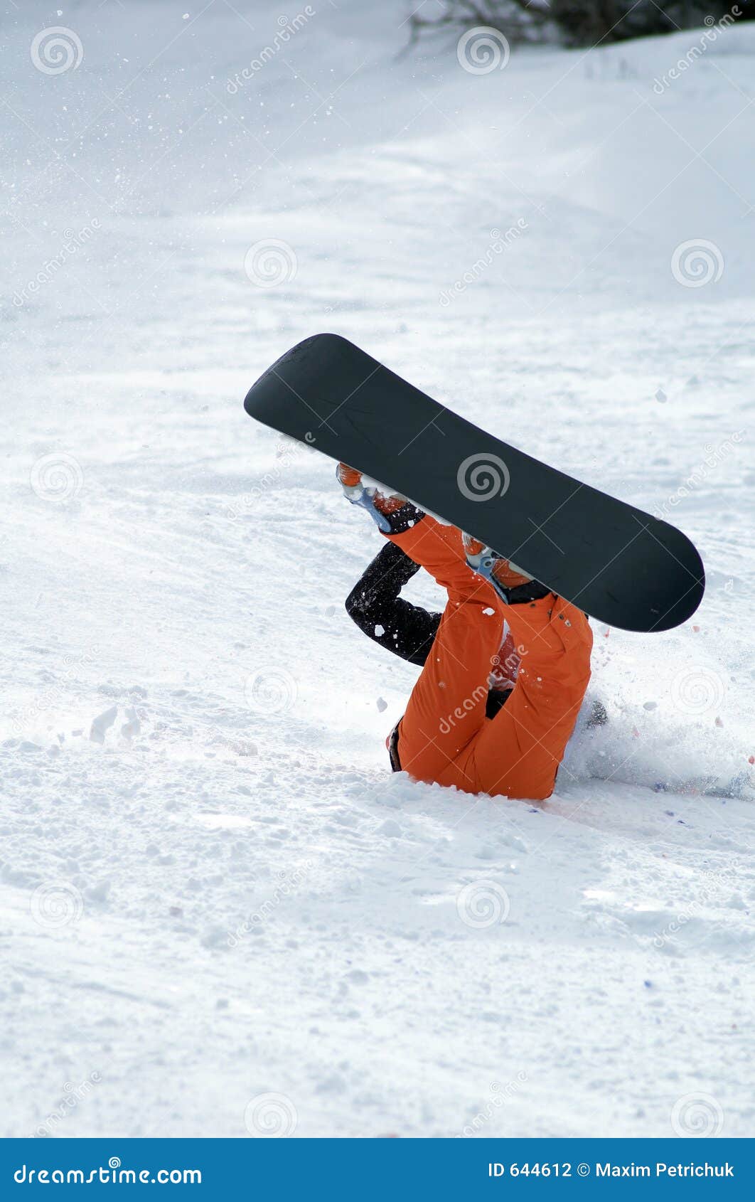 Snowboarder fall stock photo. Image of action, downhill - 644612