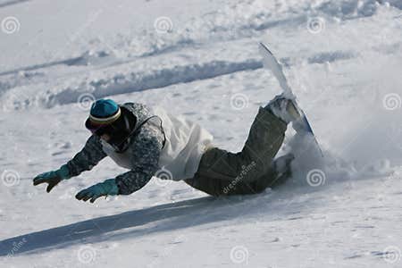 Snowboarder falling stock image. Image of outdoor, holiday - 4900829