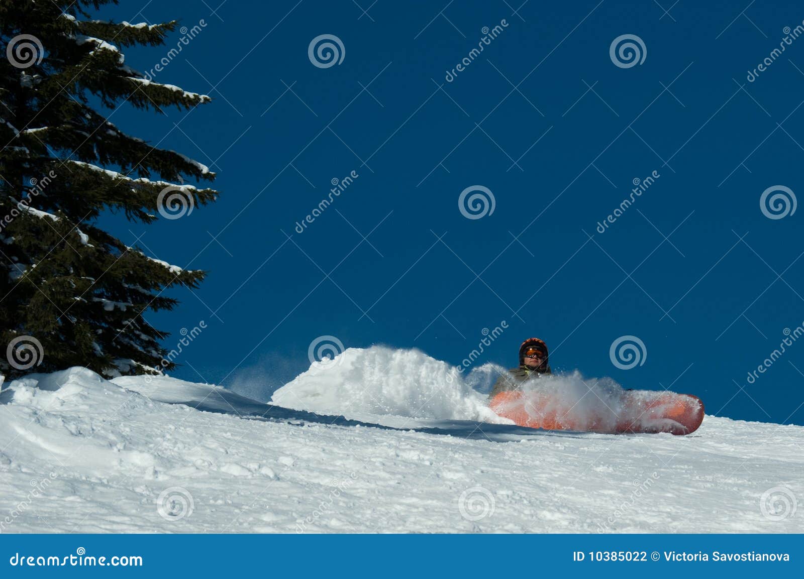 Snowboarder falling down stock photo. Image of tree, snow - 10385022
