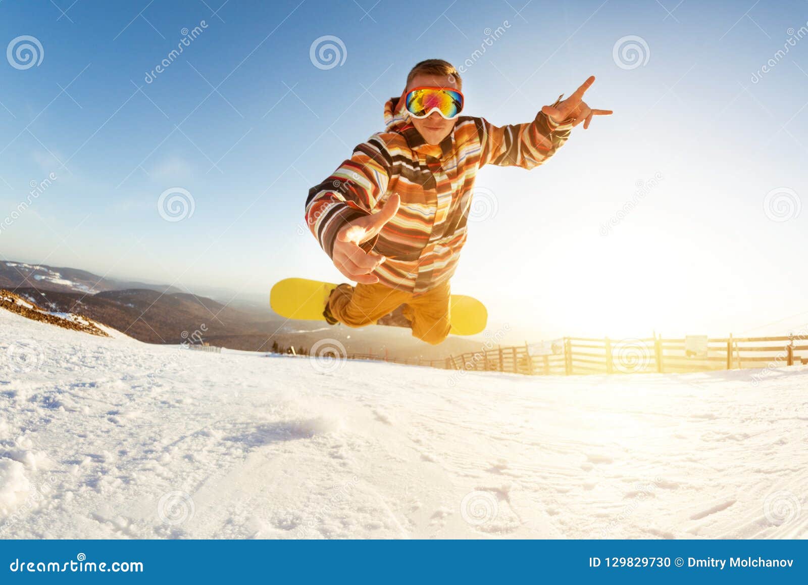 Snowboarder Fun Jump Trick Drop Stock Photo - Image of snowboarding ...