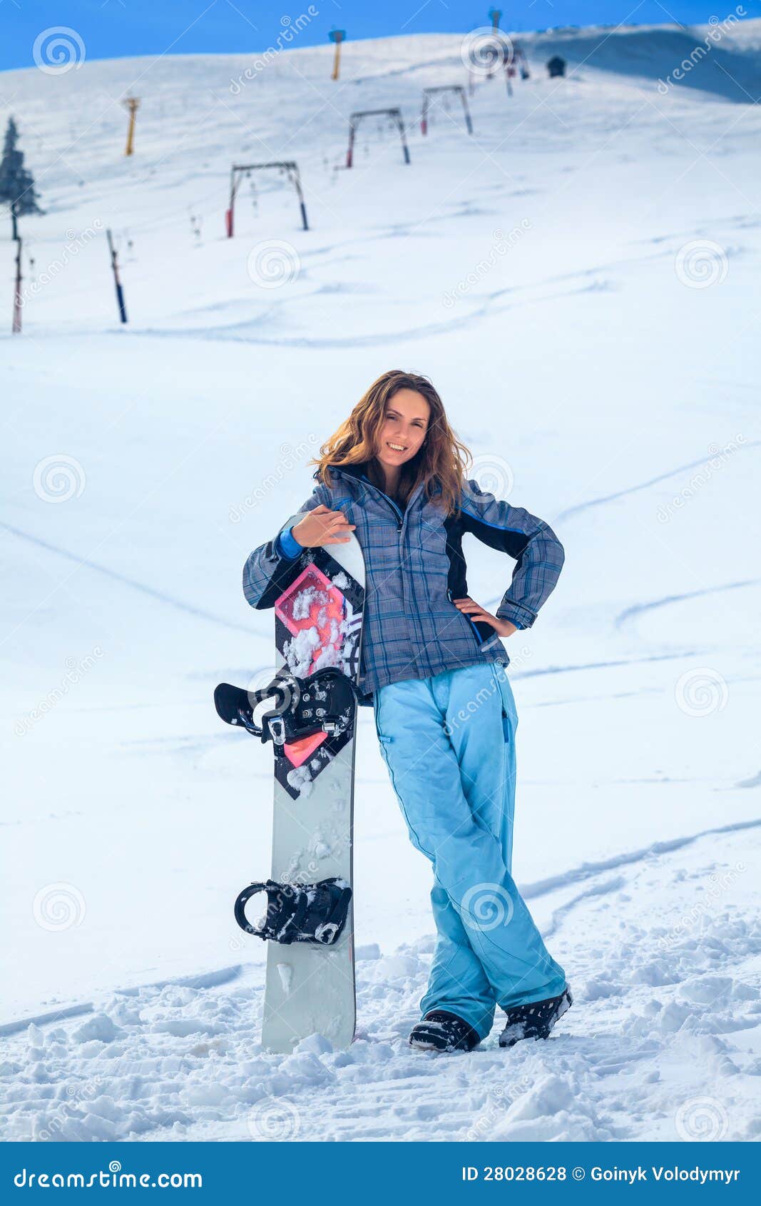 Snowboarder girl stock photo. Image of beautiful, recreation - 28028628