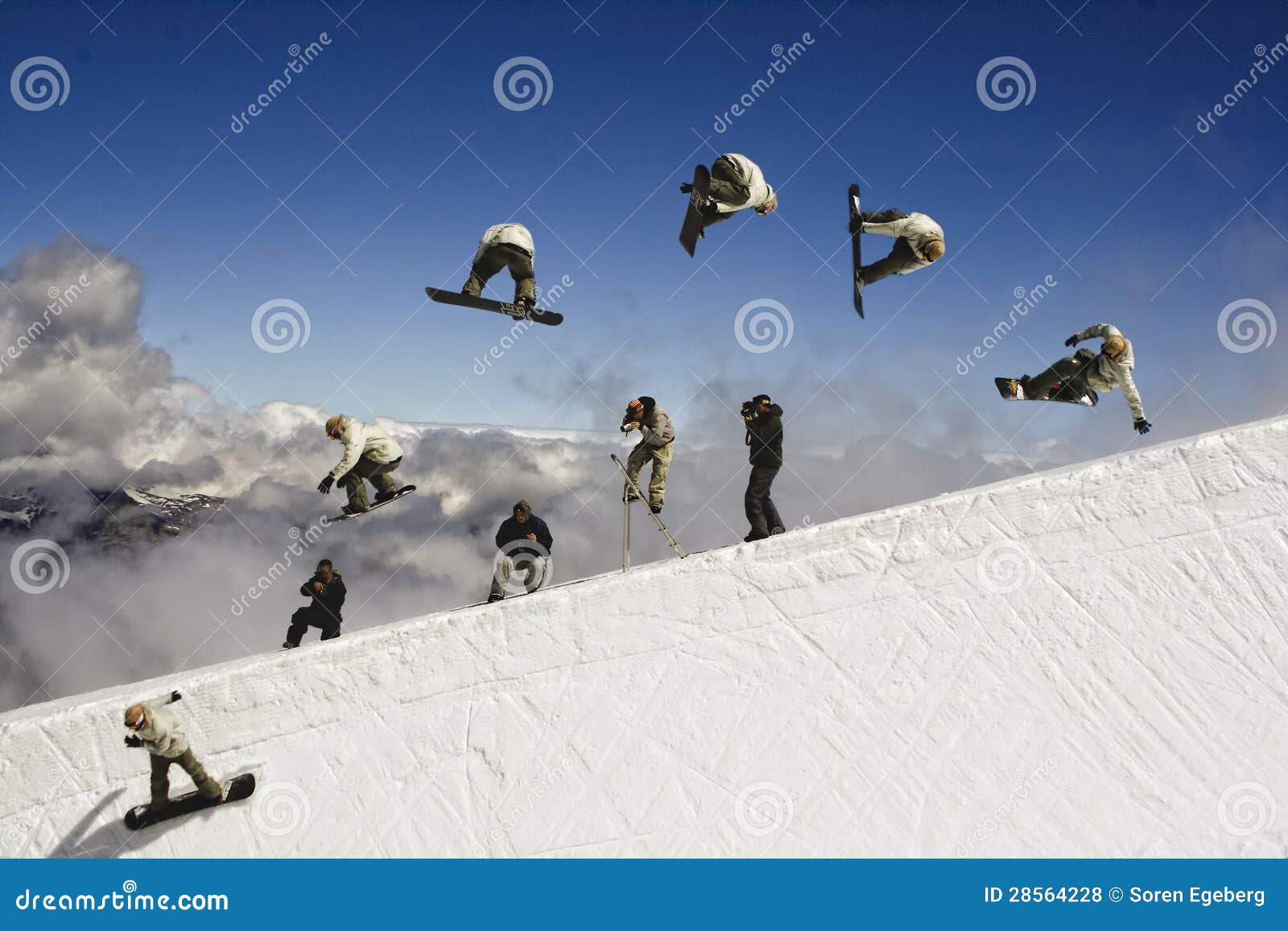 Snowboarder in Half-pipe on Tignes Glacier, France Editorial Stock ...
