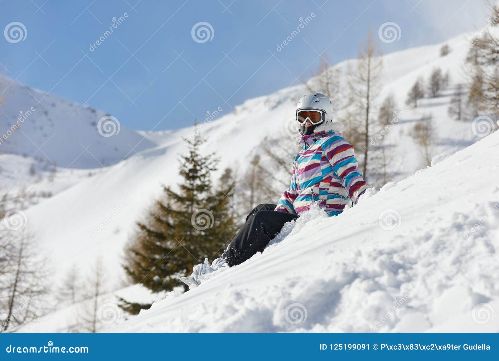 Snowboarder having a rest stock image. Image of cool - 125199091