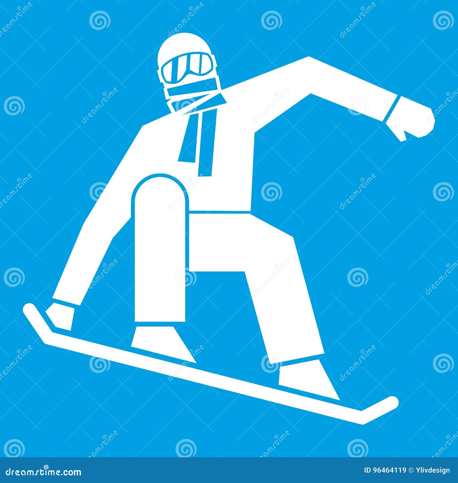 Snowboarder icon white stock vector. Illustration of holiday - 96464119