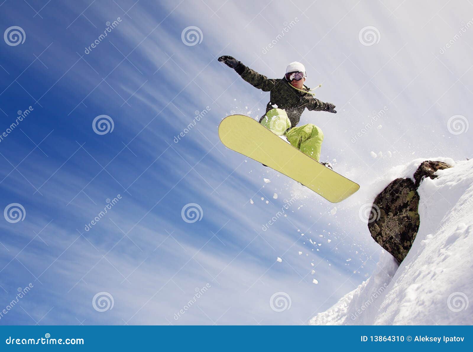 Snowboarder jumping stock photo. Image of outside, snow - 13864310