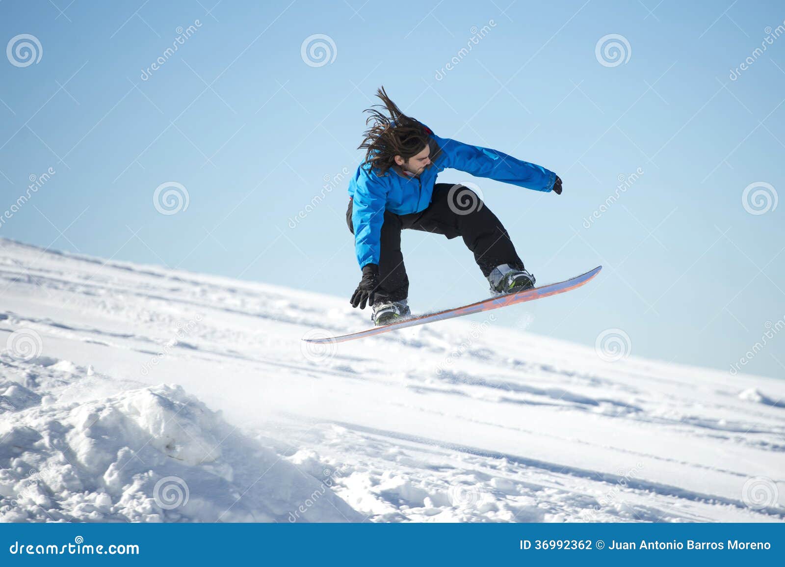 Snowboarder jumping stock photo. Image of snow, jump - 36992362
