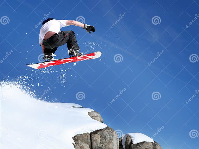 Snowboarder jumping stock photo. Image of fast, slope - 6545506