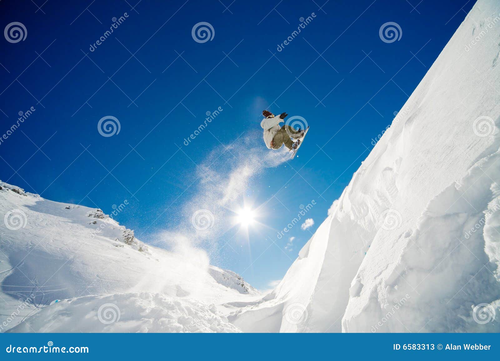 Snowboarder jumping stock image. Image of snowboarding - 6583313