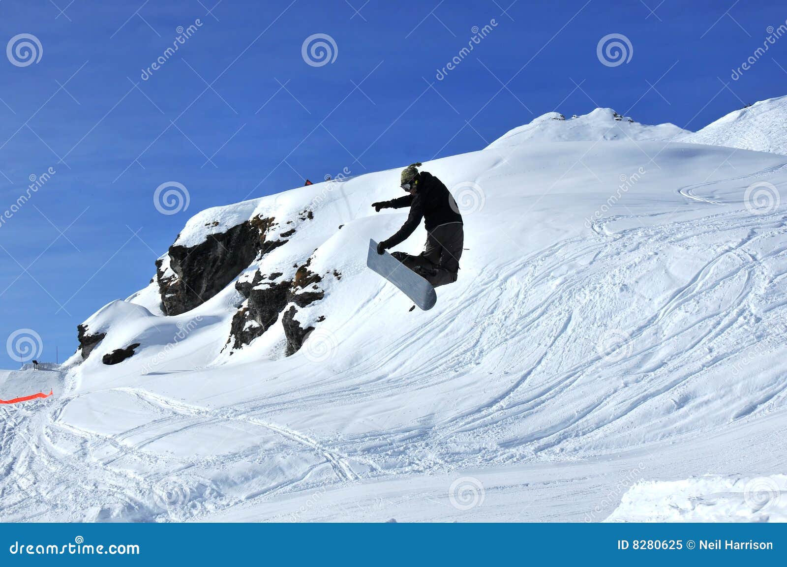 Snowboarder jumping stock image. Image of batons, jacket - 8280625