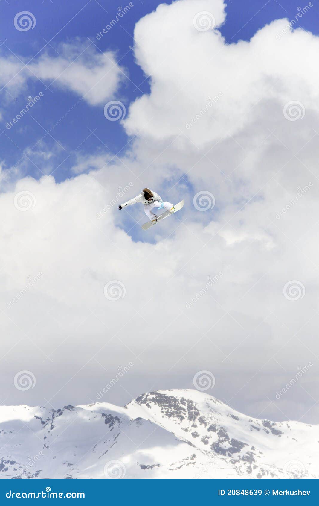 Snowboarder Jumping High in the Air Stock Image - Image of sport, speed ...