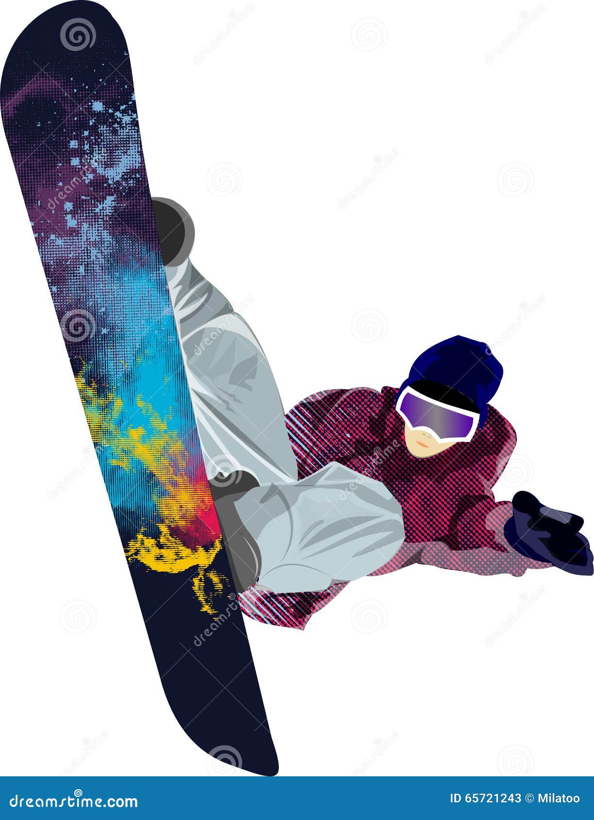 Snowboarder Jumping Pose Winter People Tricks Stock Vector ...