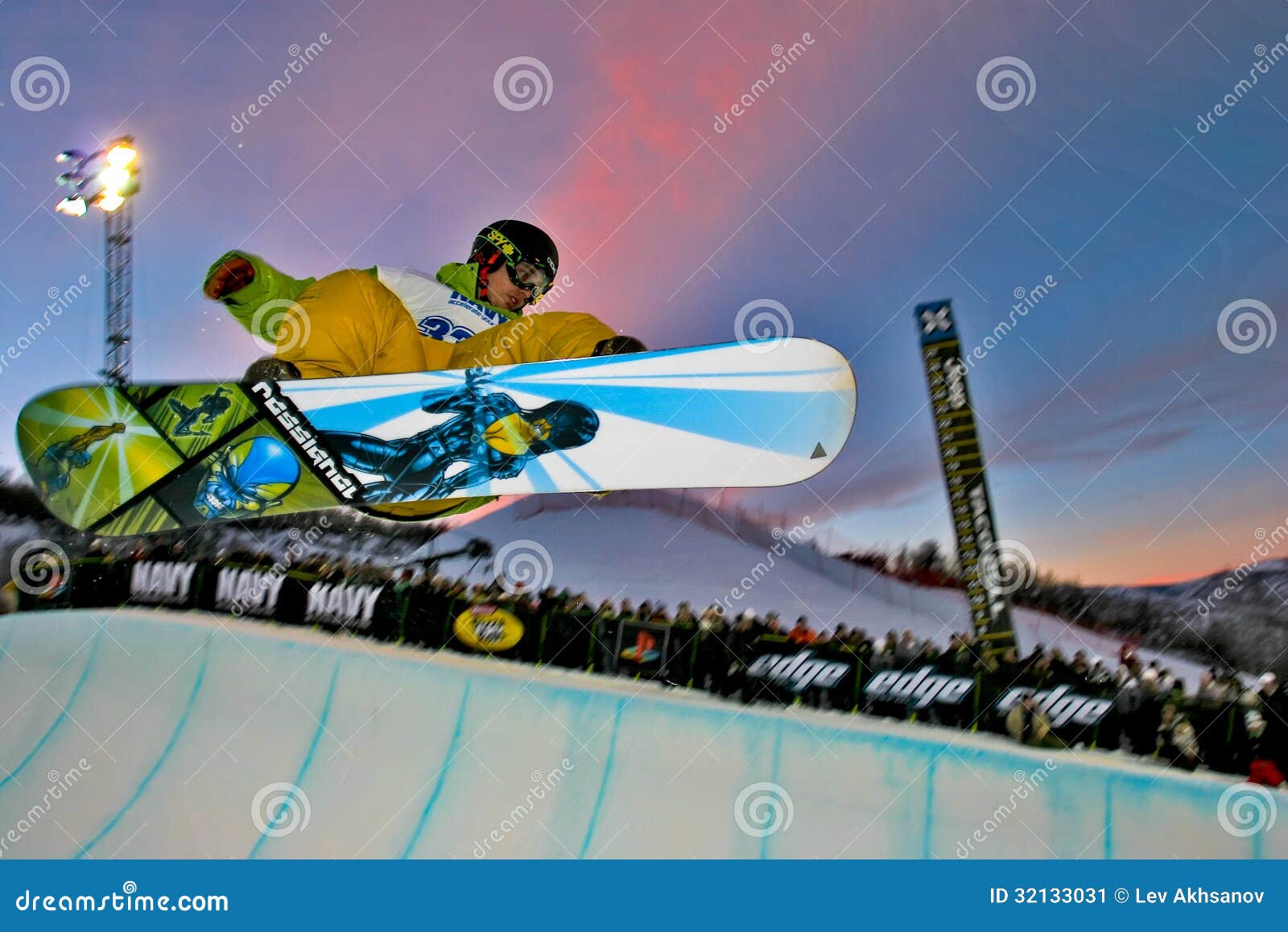 Snowboarder jumping. editorial photo. Image of vacation - 32133031