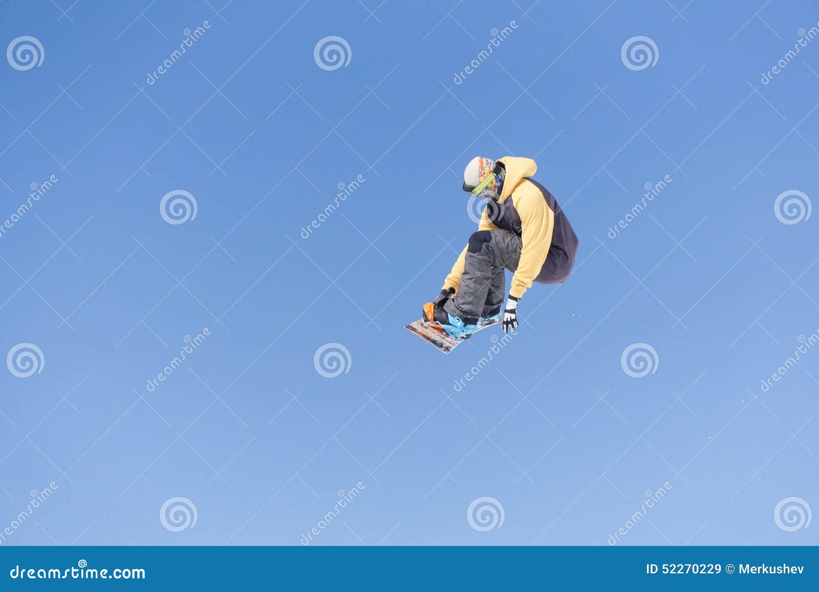 Snowboarder Jumps in Snow Park Stock Image - Image of white, mountains ...