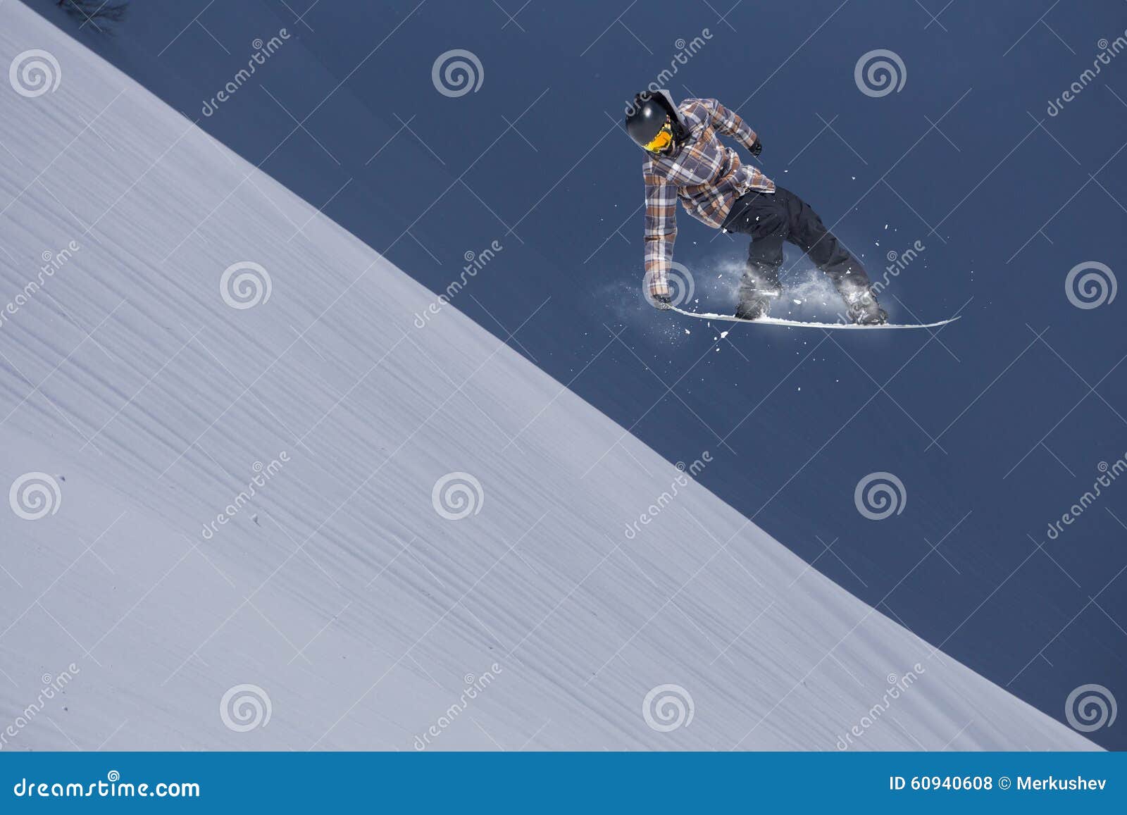 Snowboarder Jumps in Snow Park Editorial Stock Photo - Image of trend ...
