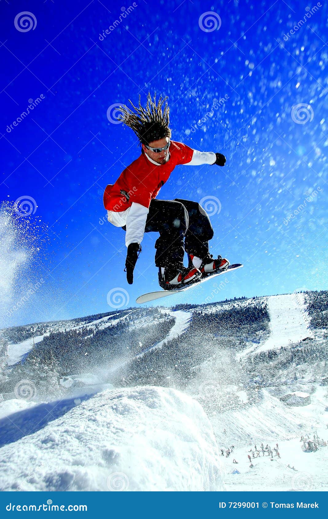 Snowboarder make a jump stock image. Image of adult, jump - 7299001