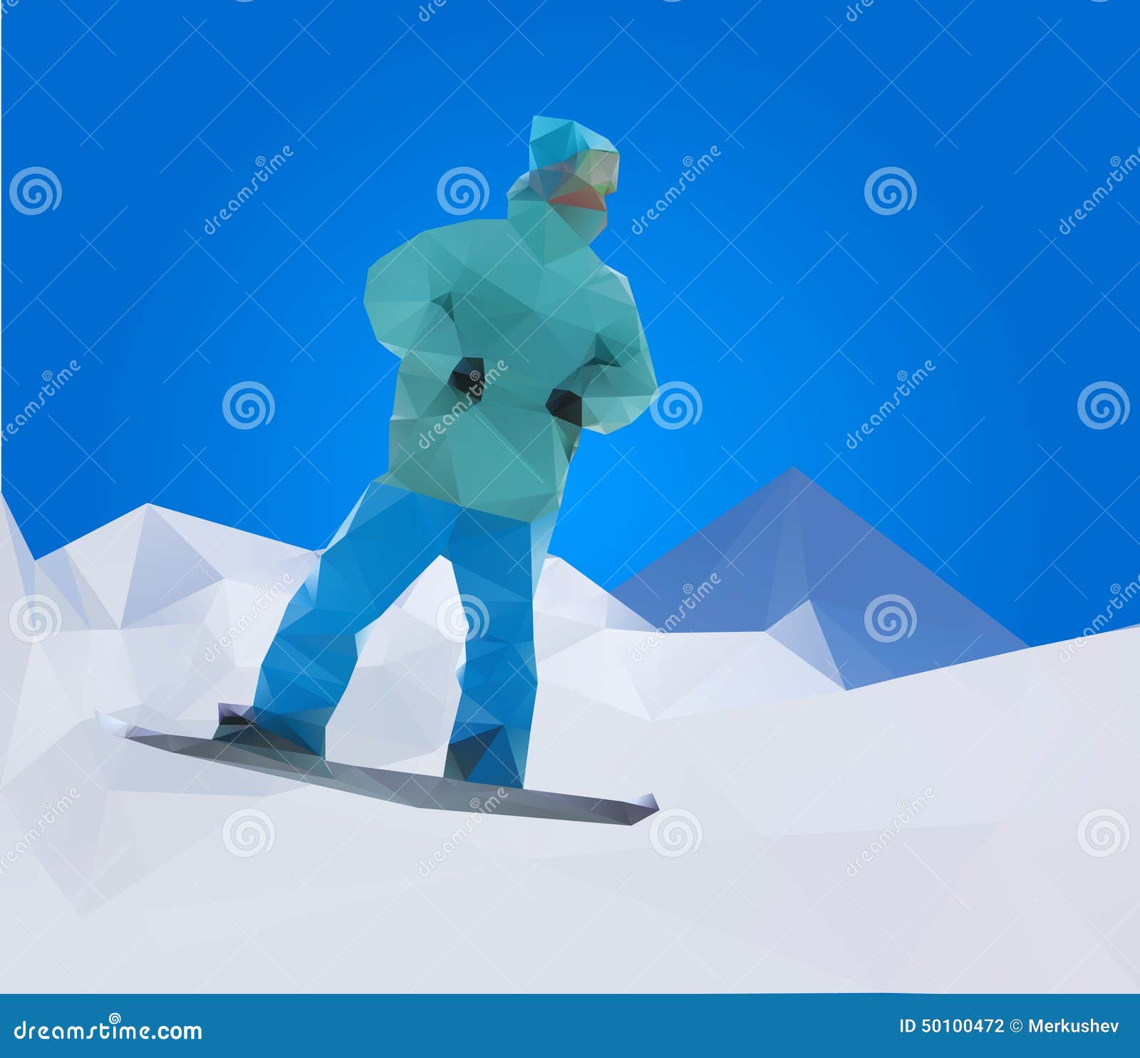 Snowboarder on Mountains, Vector Stock Vector - Illustration of rider ...