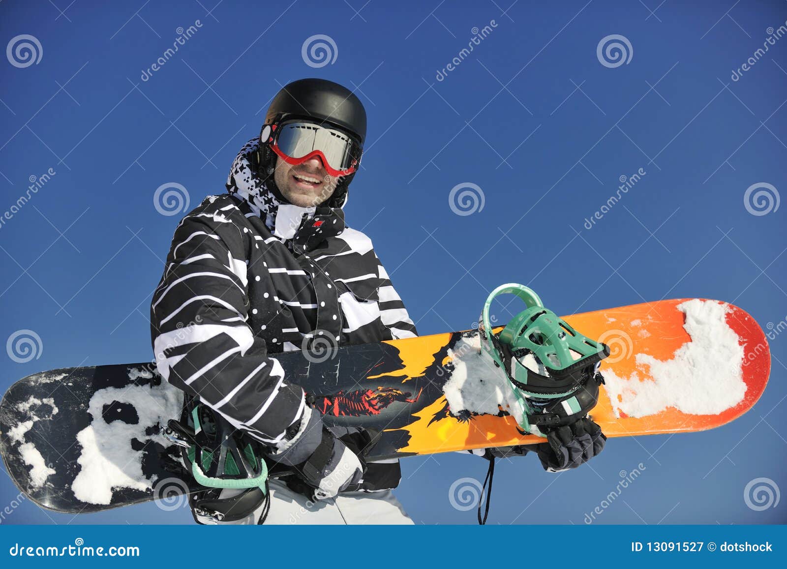 Snowboarder portrait stock image. Image of mountain, mountains - 13091527