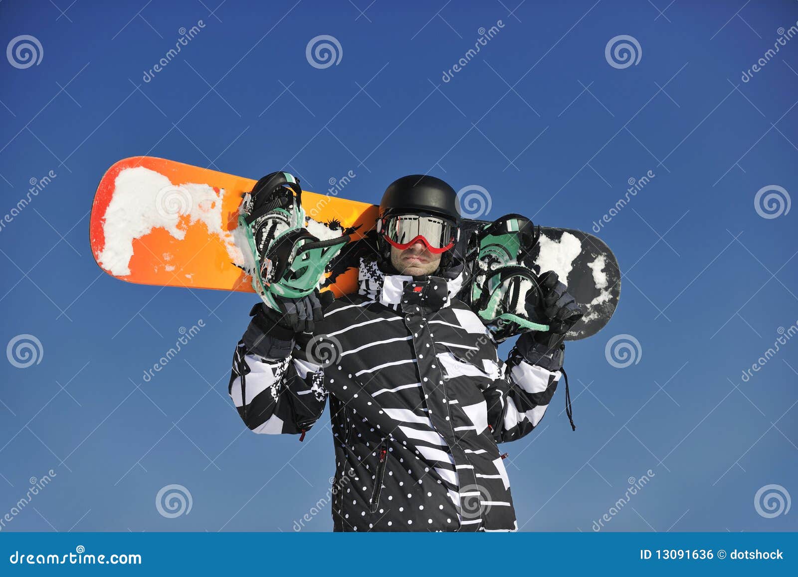 Snowboarder portrait stock photo. Image of recreation - 13091636