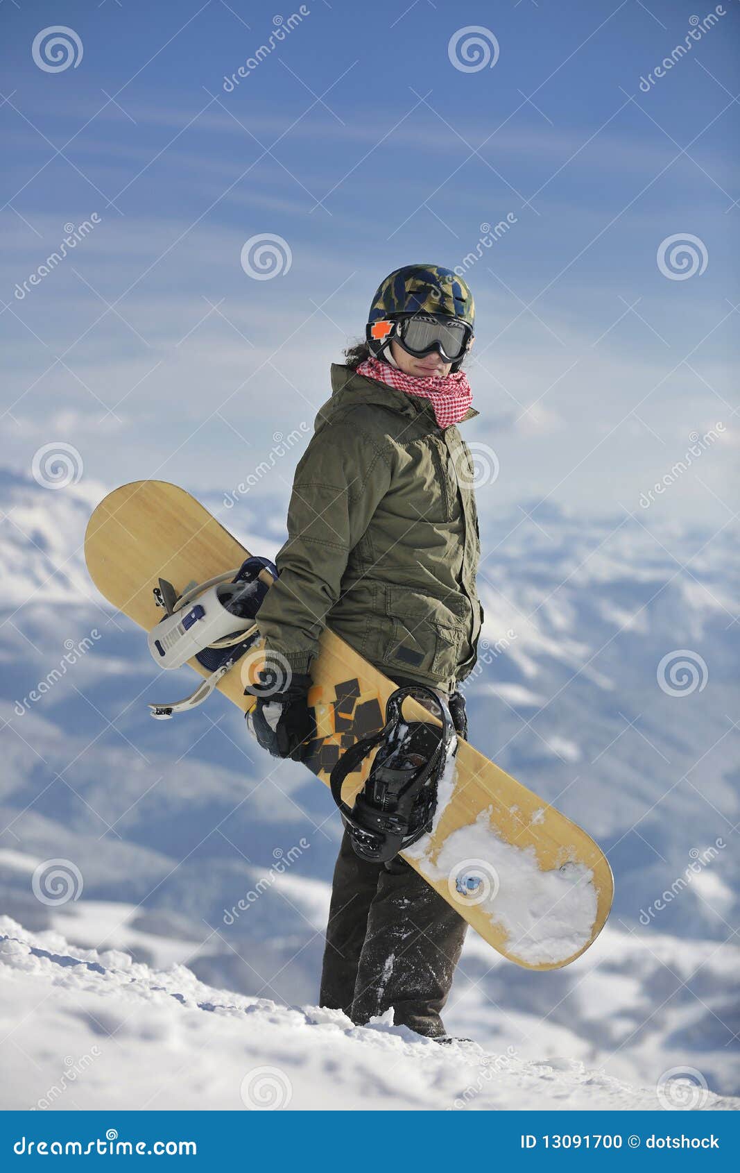 Snowboarder portrait stock photo. Image of recreation - 13091700