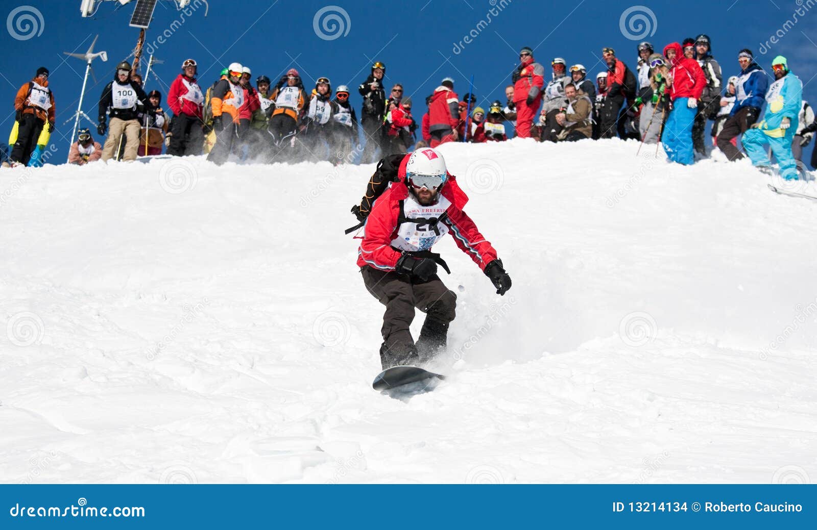 Snowboarder in race editorial stock image. Image of scenic - 13214134