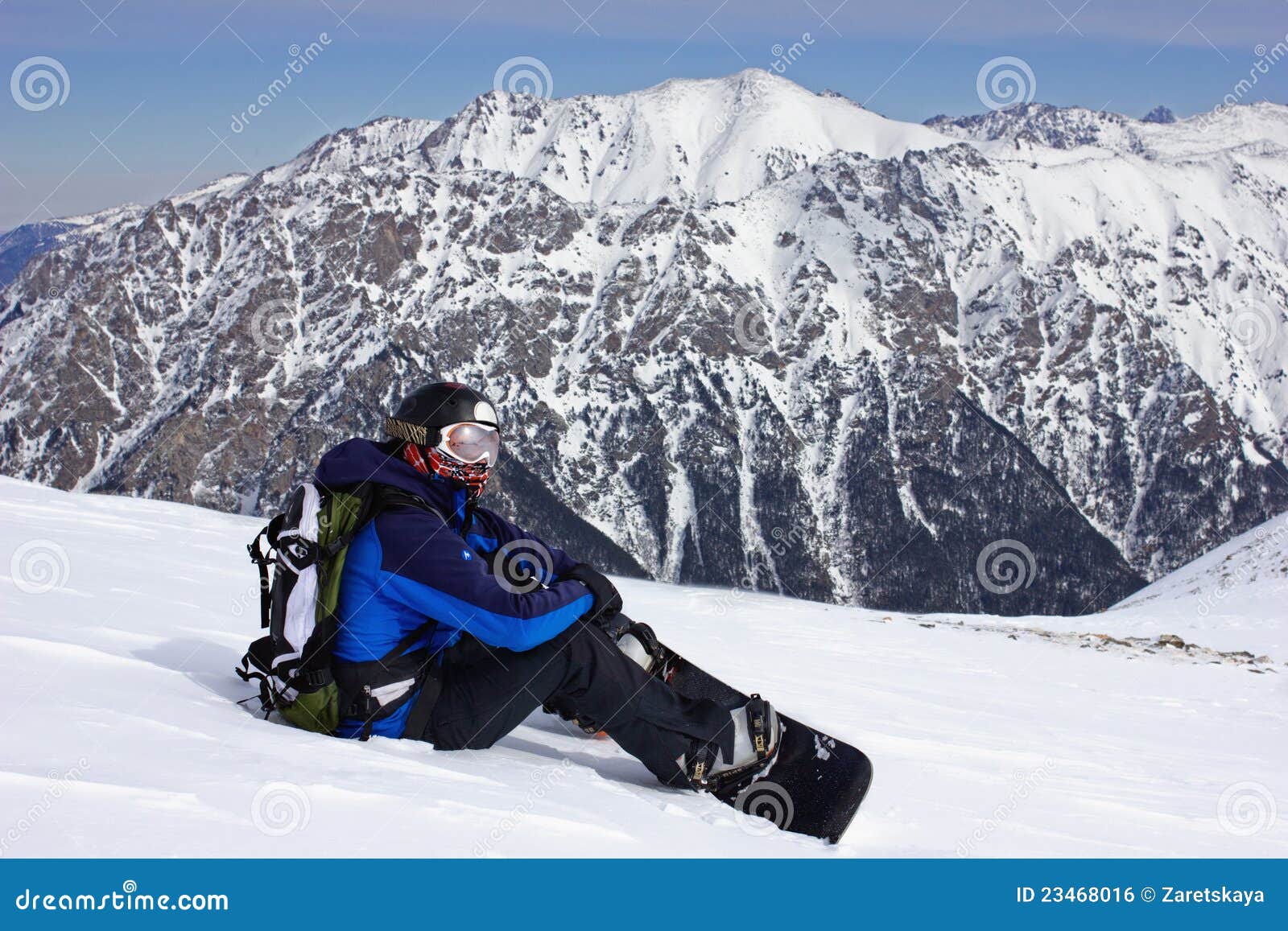 Snowboarder relaxing stock photo. Image of mask, season - 23468016